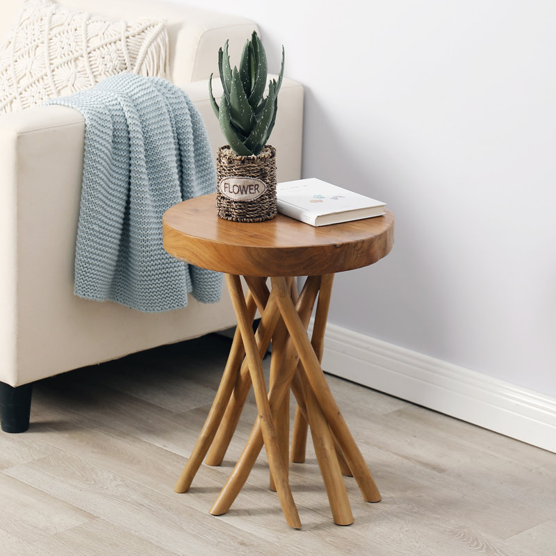 Wood abstract end table store